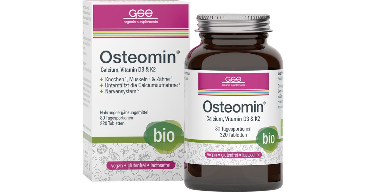 GSE Osteomin® (Bio), Calcium, Vitamin D3 & K2, 320 Tabletten à 700 mg ...