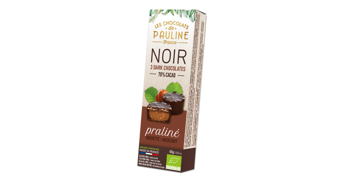 LES CHOCOLATS DE PAULINE HAZELNUT PRALINE BITES COATED WITH 70% COCOA ...
