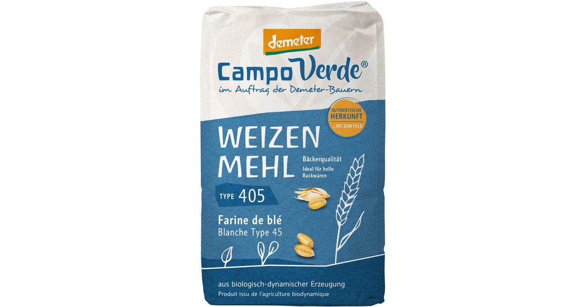 Campo Verde CV demeter Weizenmehl Type 405 1000g | bio123