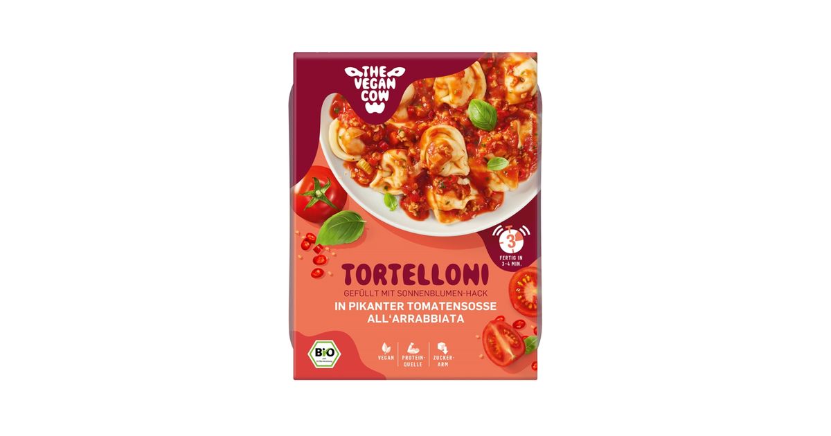 THE VEGAN COW Tortelloni in pikanter Tomatensosse all’arrabbiata | bio123