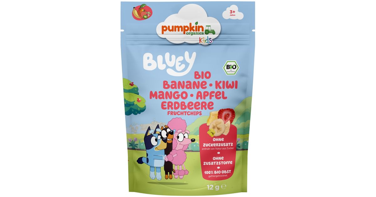 Pumpkin Organics Bluey Bio Banane, Kiwi, Mango, Apfel, Erdbeere Chips ...