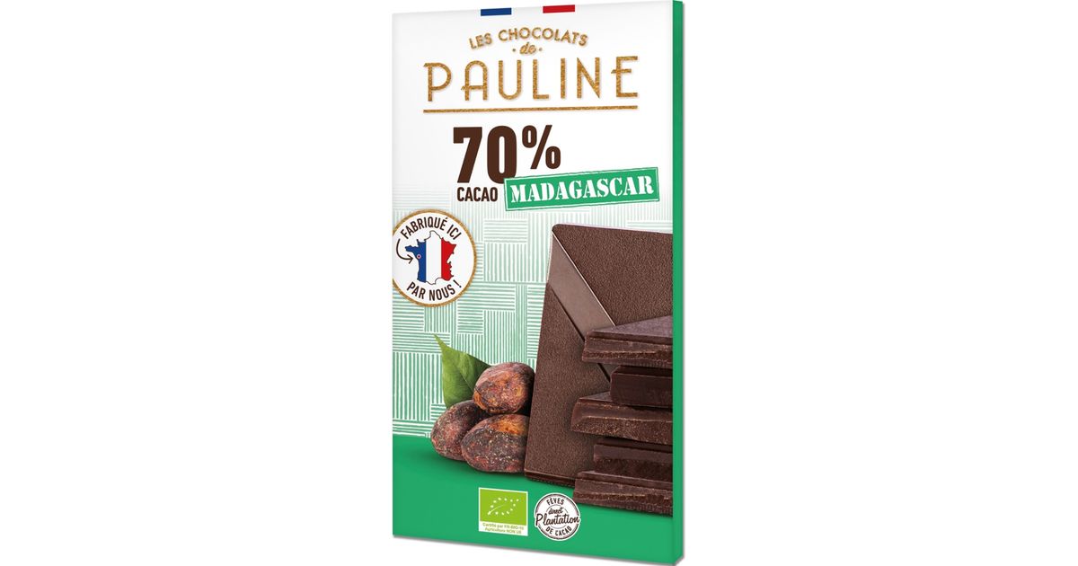 LES CHOCOLATS DE PAULINE DARK CHOCOLATE TABLET 70% - ORIGIN MADAGASCAR ...